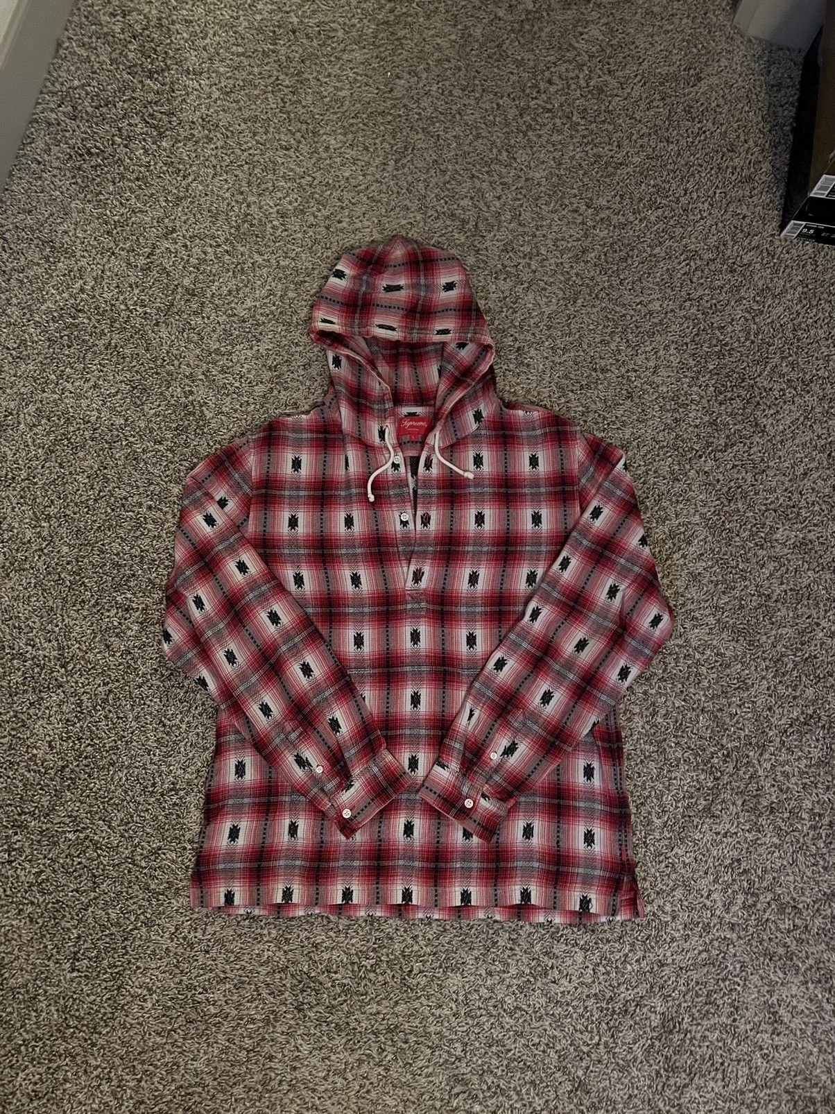 Supreme Shadow Plaid Hooded Shirt | Grailed