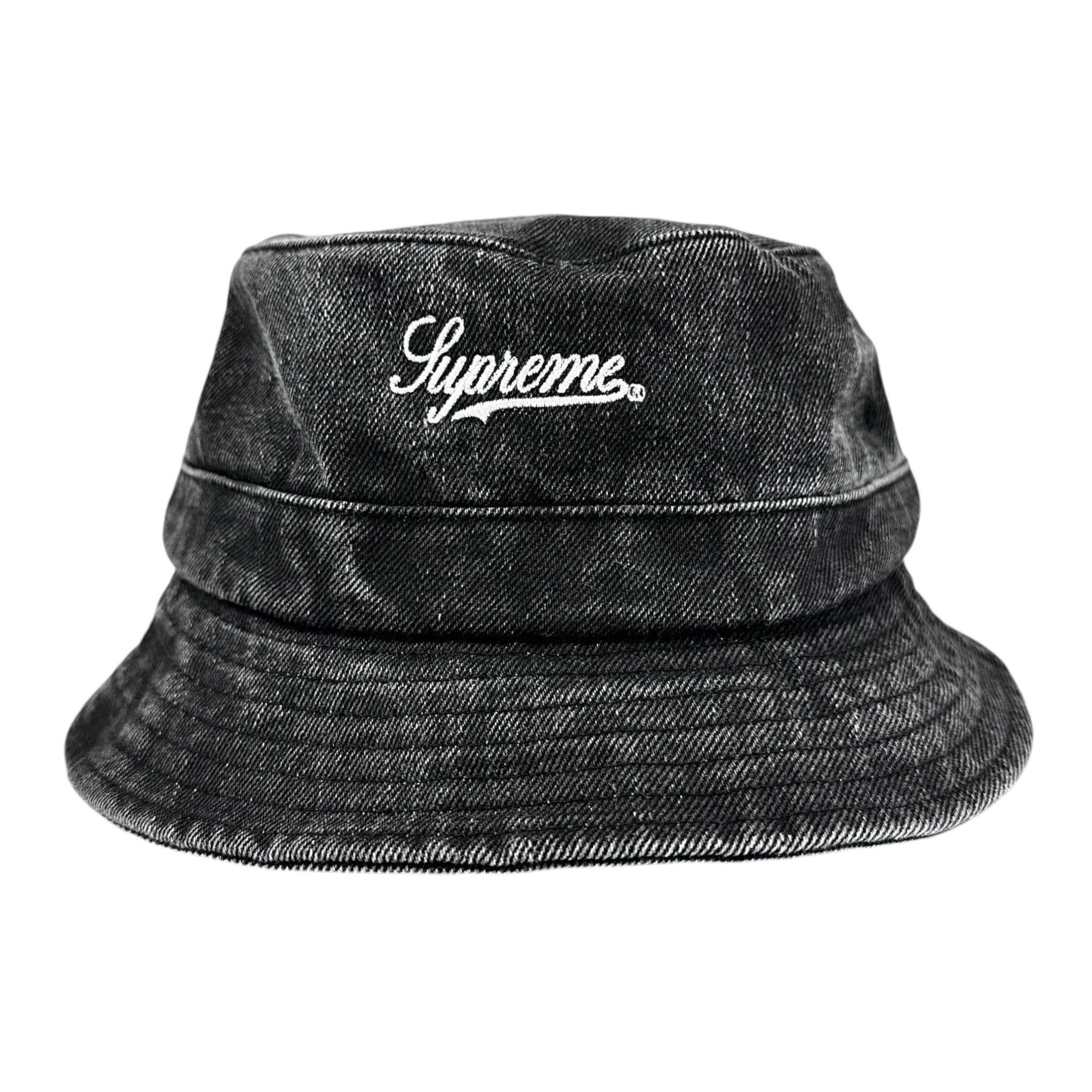 Supreme Coated Denim Bucket Hat Black | Grailed