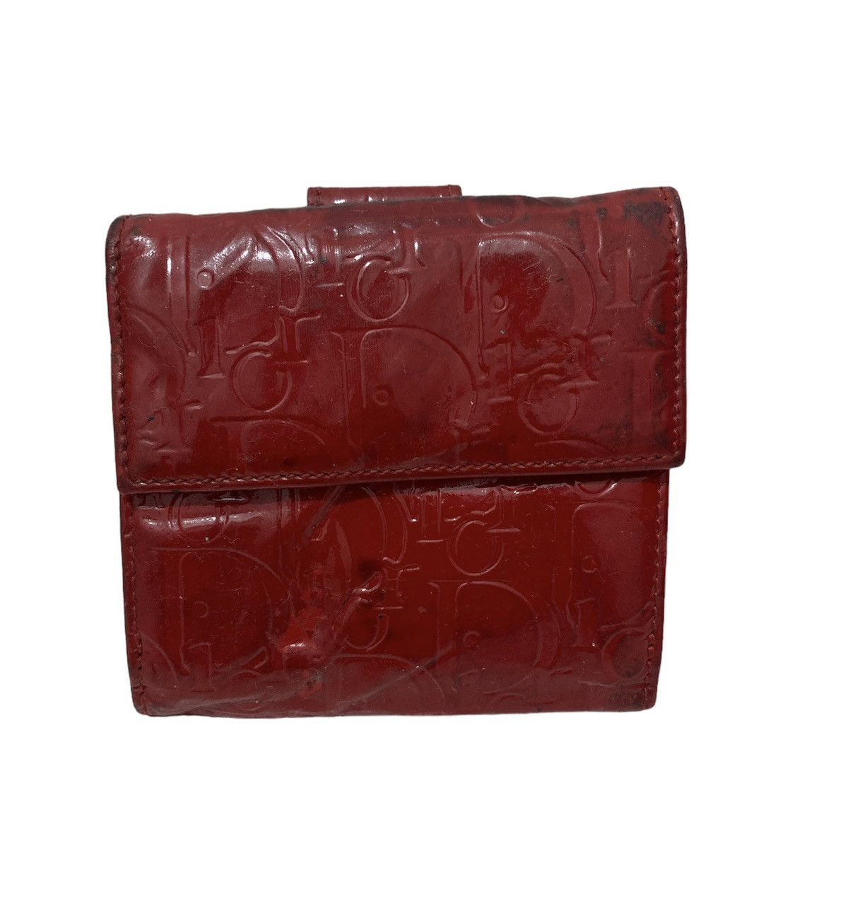 Dior Christian Dior Monogram Patent Leather Small Bi-fold Wallet | Grailed