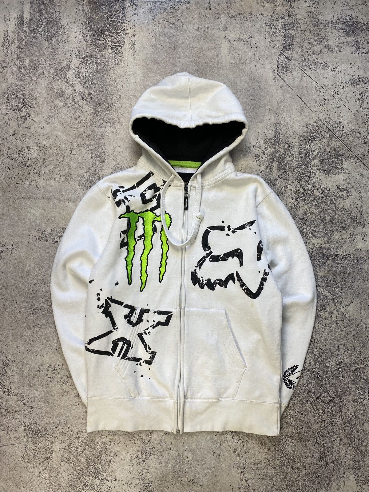 Fox × Fox Racing × Vintage RARE Monster Energy Fox Racing Y2K Zip Up ...