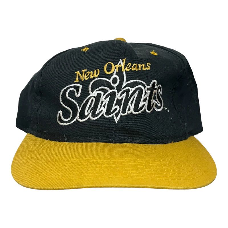 Vintage VINTAGE NEW ORLEANS SAINTS HAT BLACK/YELLOW | Grailed
