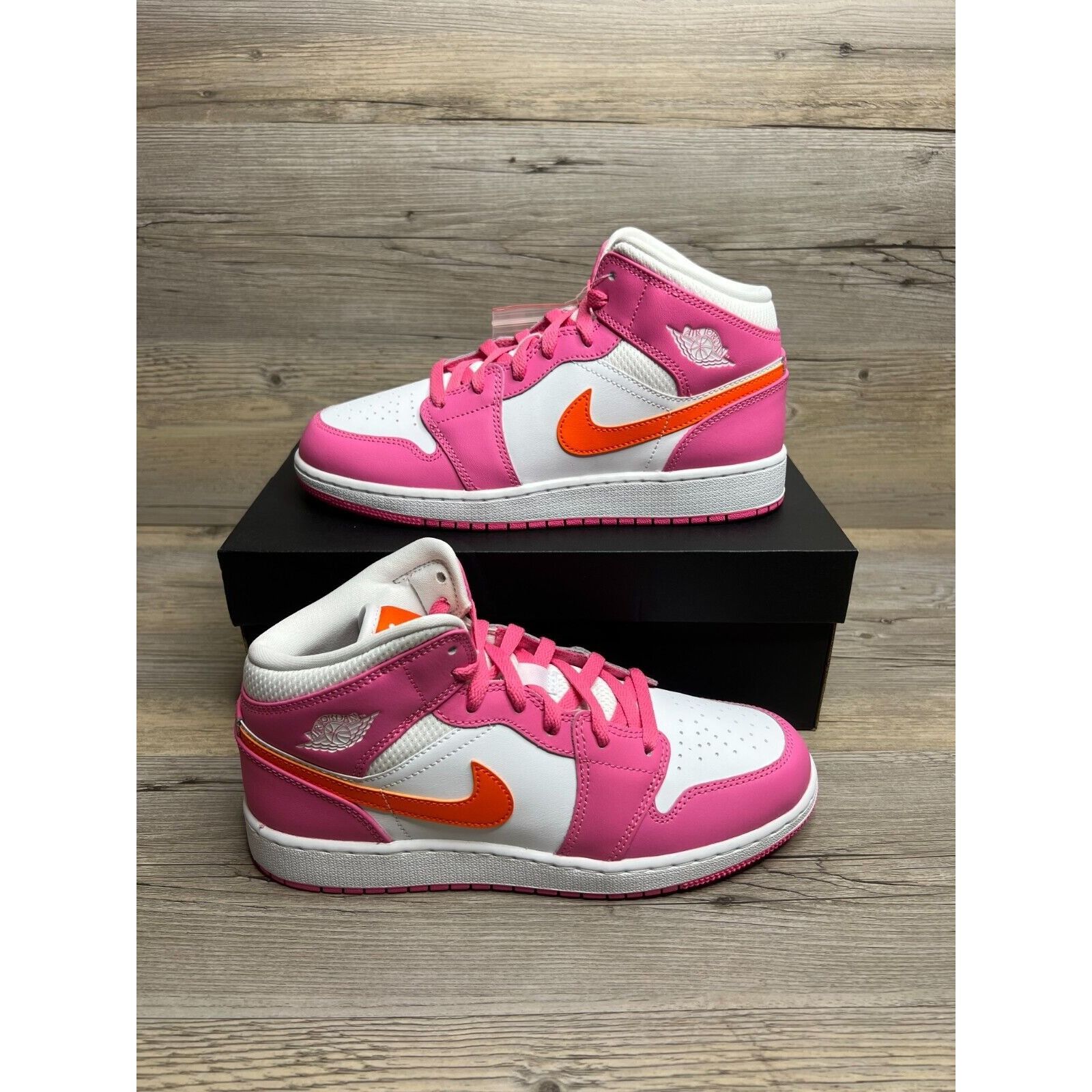Nike Nike Air Jordan 1 Mid GS Size 7Y Pinksicle Safety Orange | Grailed