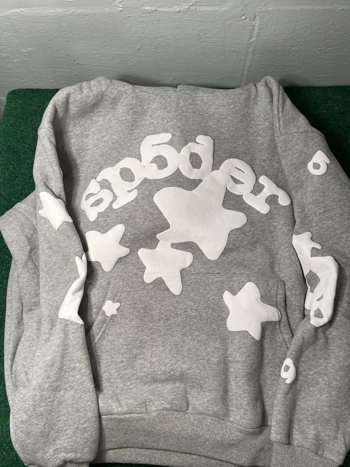 Sp5der Sp5der stars hoodie grey | Grailed