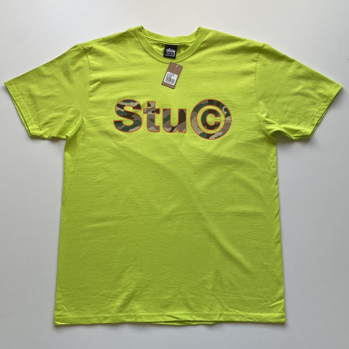 Rare × Stussy Stussy Stu C Camo T Shirt Large KeyLime Rare Graphic ...