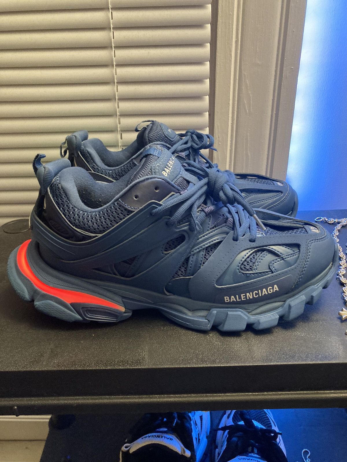 Balenciaga LED track balenciaga navy sneakers size 42 | Grailed