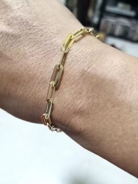 Cuban Link Chain Paper Clip Chain Bracelet | Grailed