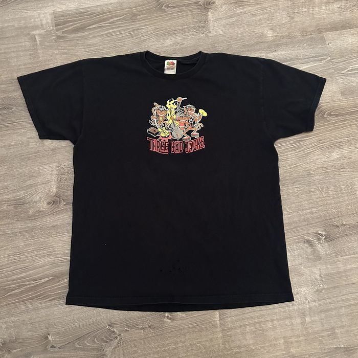 Vintage Black Vintage Y2K Three Bad Jacks Band Punk Skate Tee Tour ...