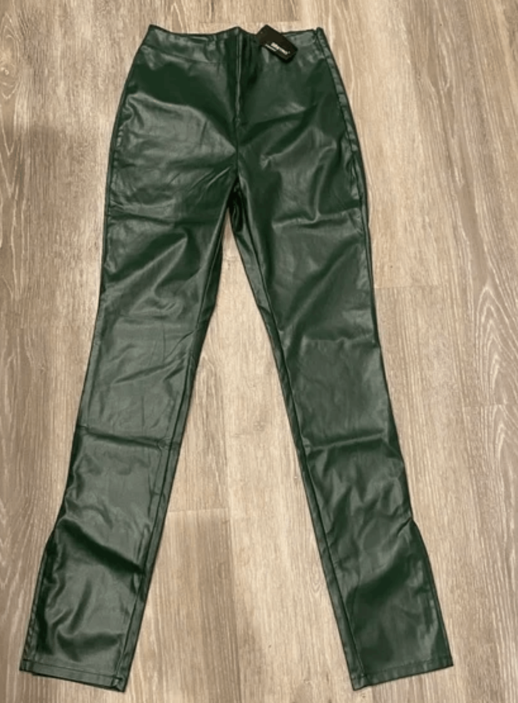 Shein Dark Green Pleather Pants | Grailed