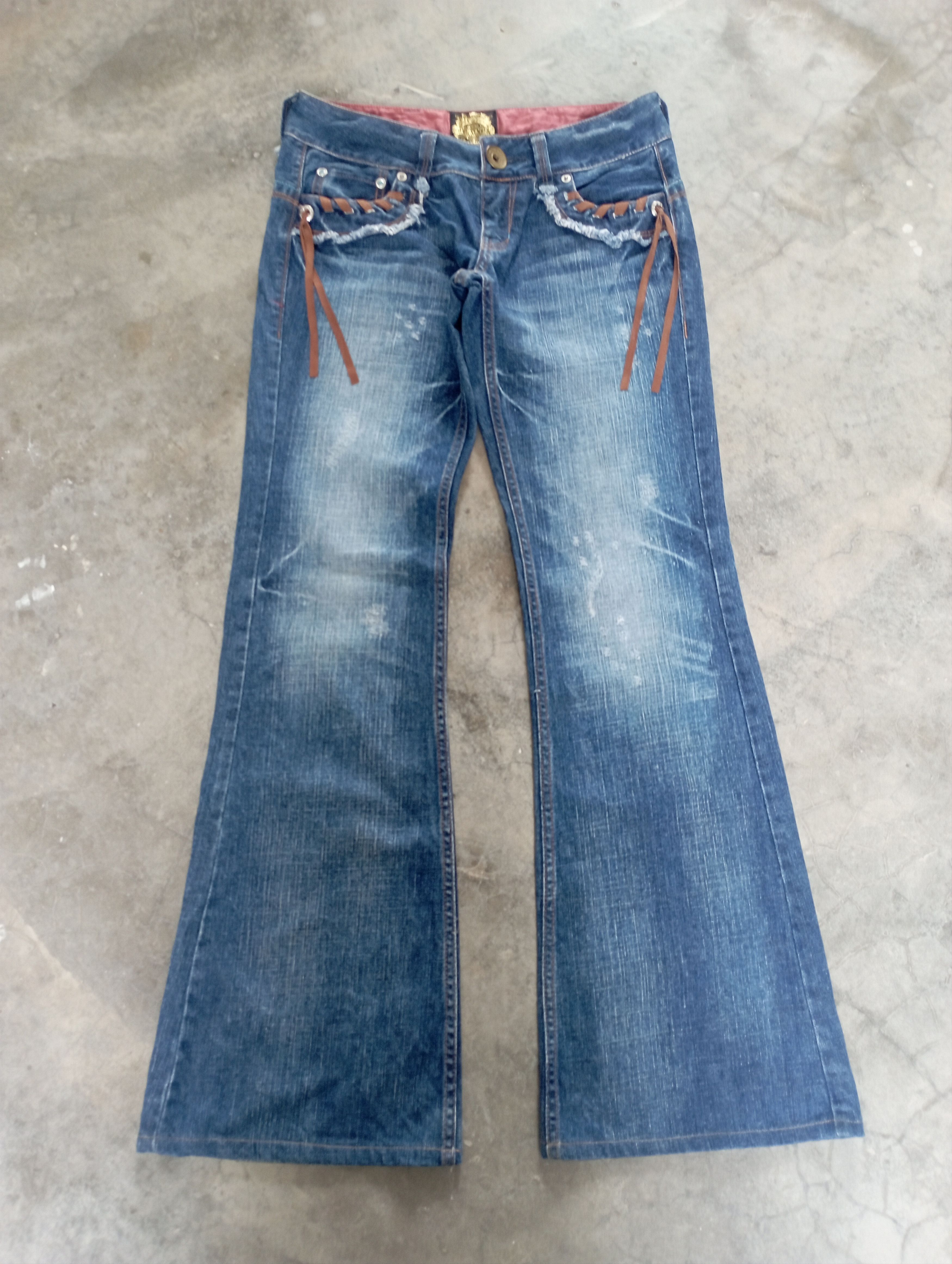If Six Was Nine × JNCO × Jean Flare Jeans Japanese Back Number Low Rise ...