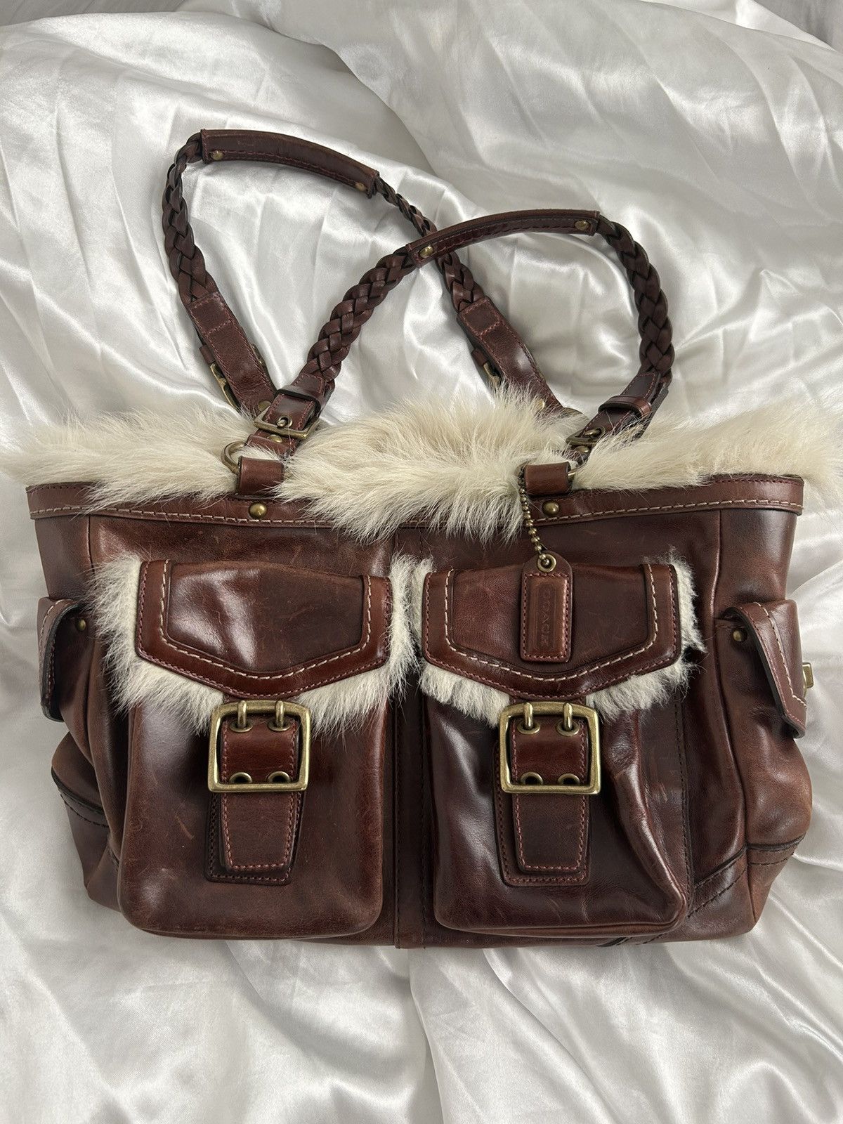 Coach × Vintage Coach Fur Leather Shoulder Bag | Grailed
