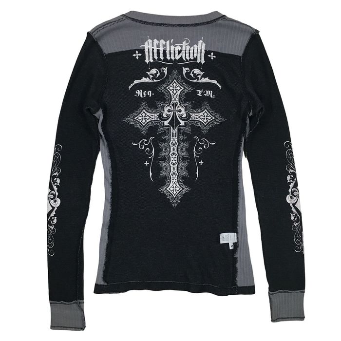 Affliction Y2K Affliction Rare Reversible Long Sleeve Knit Sweater Top ...