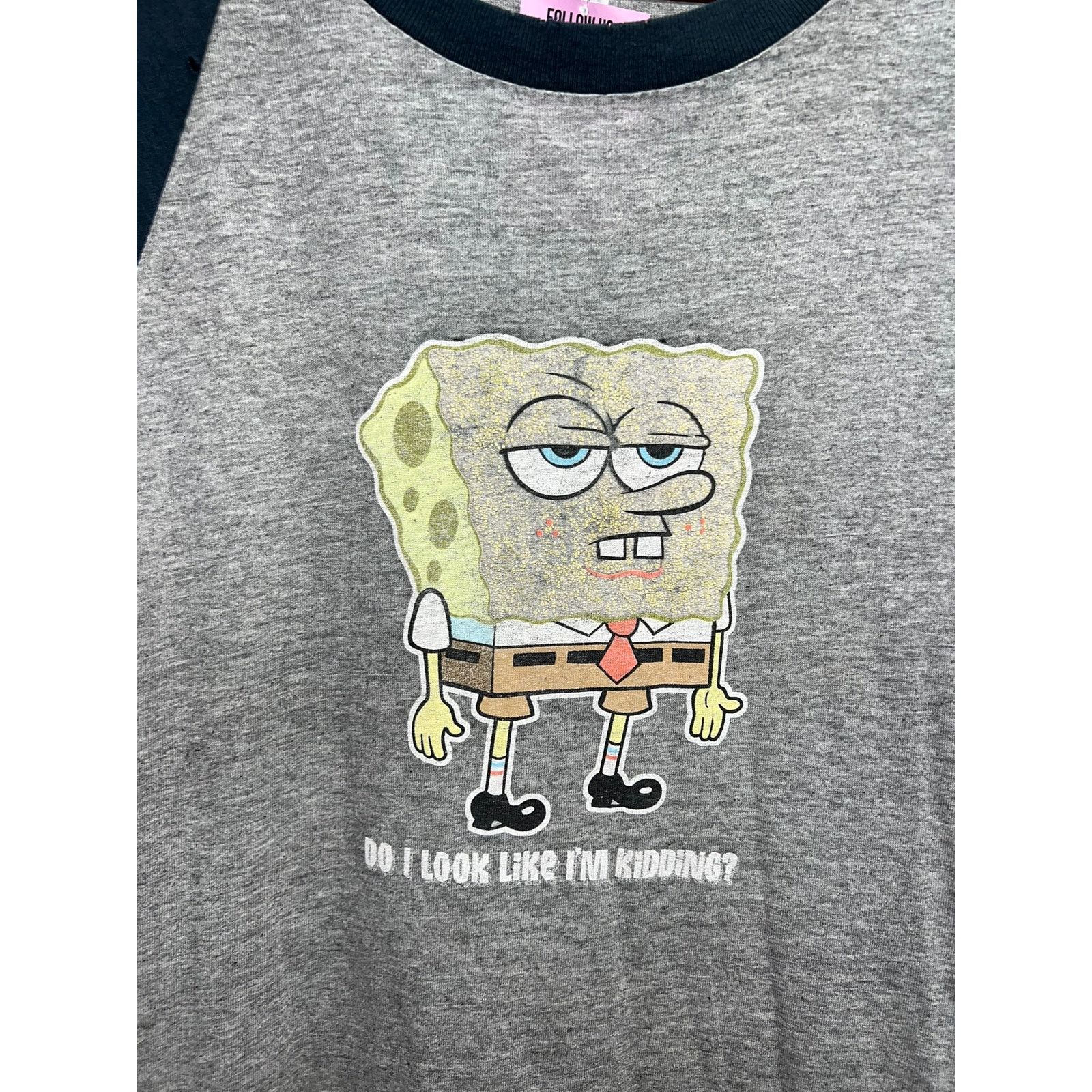 Nickelodeon Y2K Spongebob Squarepants I'm Kidding Cartoon Shirt XL ...