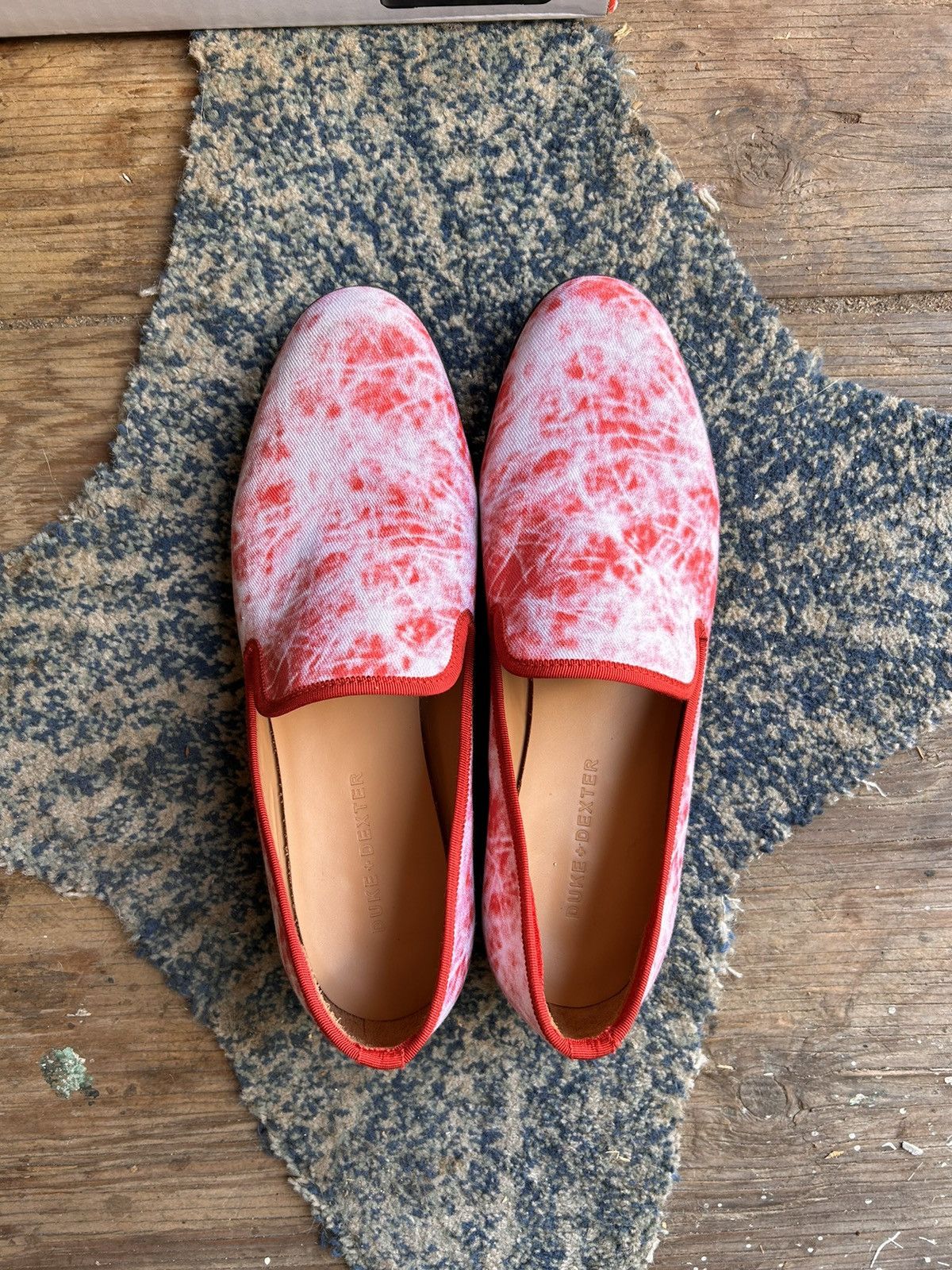 DUKE + DEXTER Duke Dexter Red White Splatter Loafers | Grailed