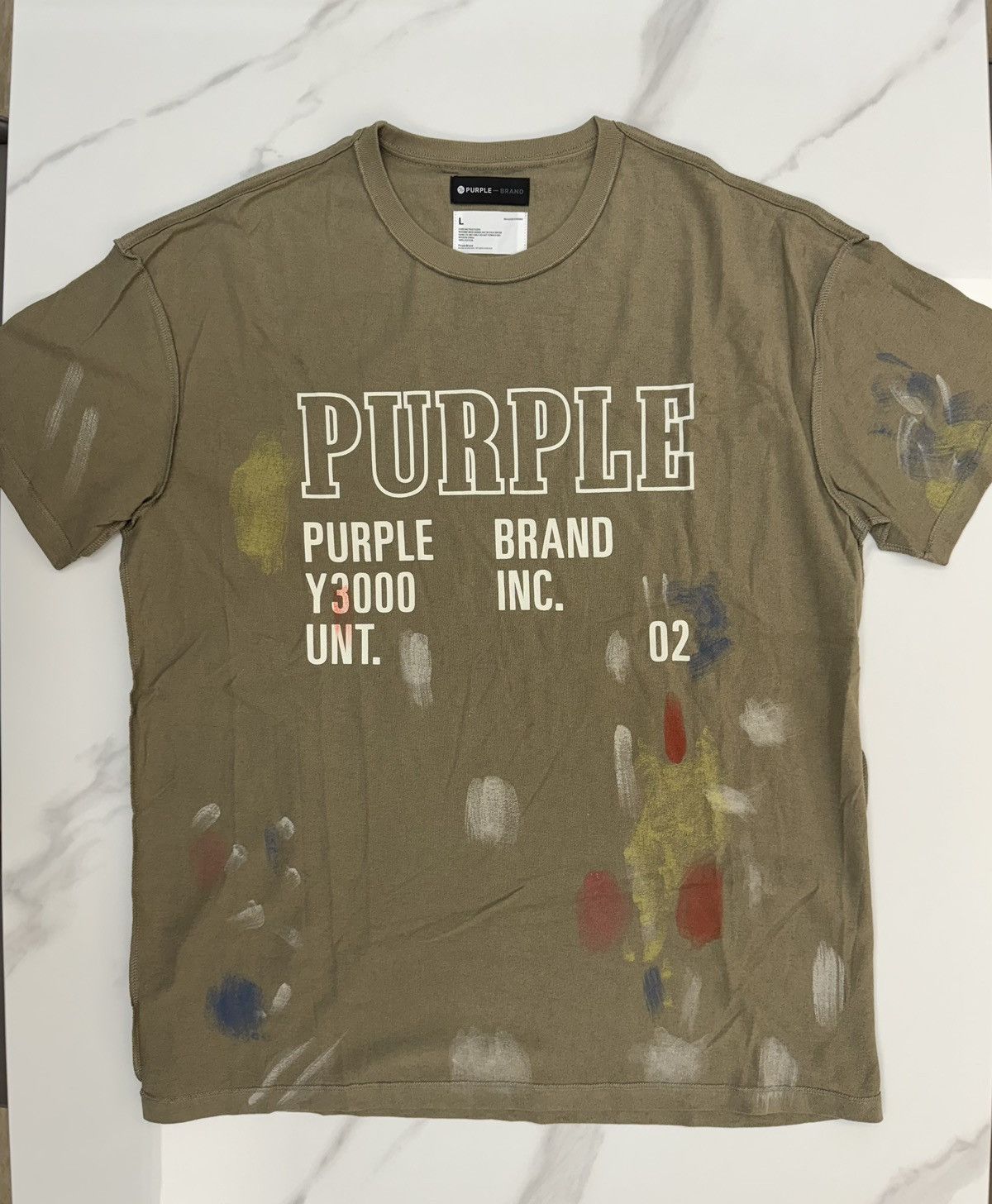 Purple Brand Monument Logo Print T-Shirt | Grailed