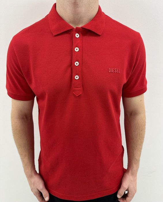 Diesel DIESEL MENS RED SHIRT POLO | Grailed