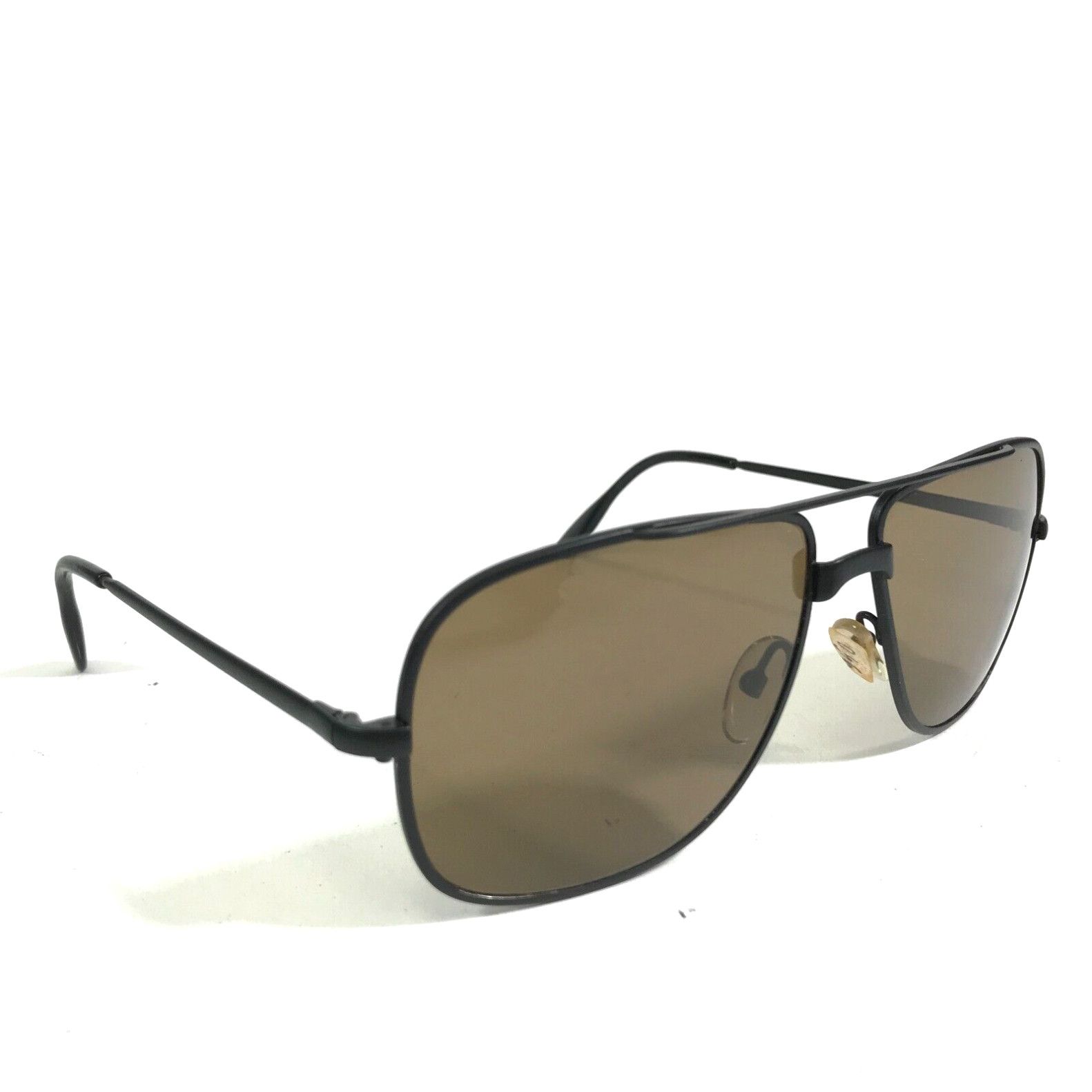 Frame Vintage Aviators Sunglasses Matte Black Square Frames with Brown ...