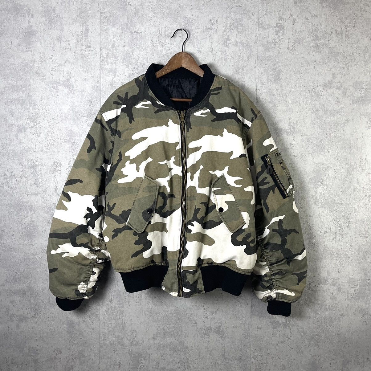 Japanese Brand × Military × Vintage MA-1 Bomber Jacket Arctic Camo like ...