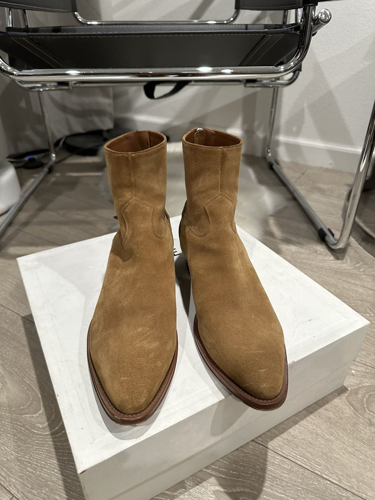 Celine $1400 Back Buckle Zipped Isaac Suede Boot 42 | Grailed