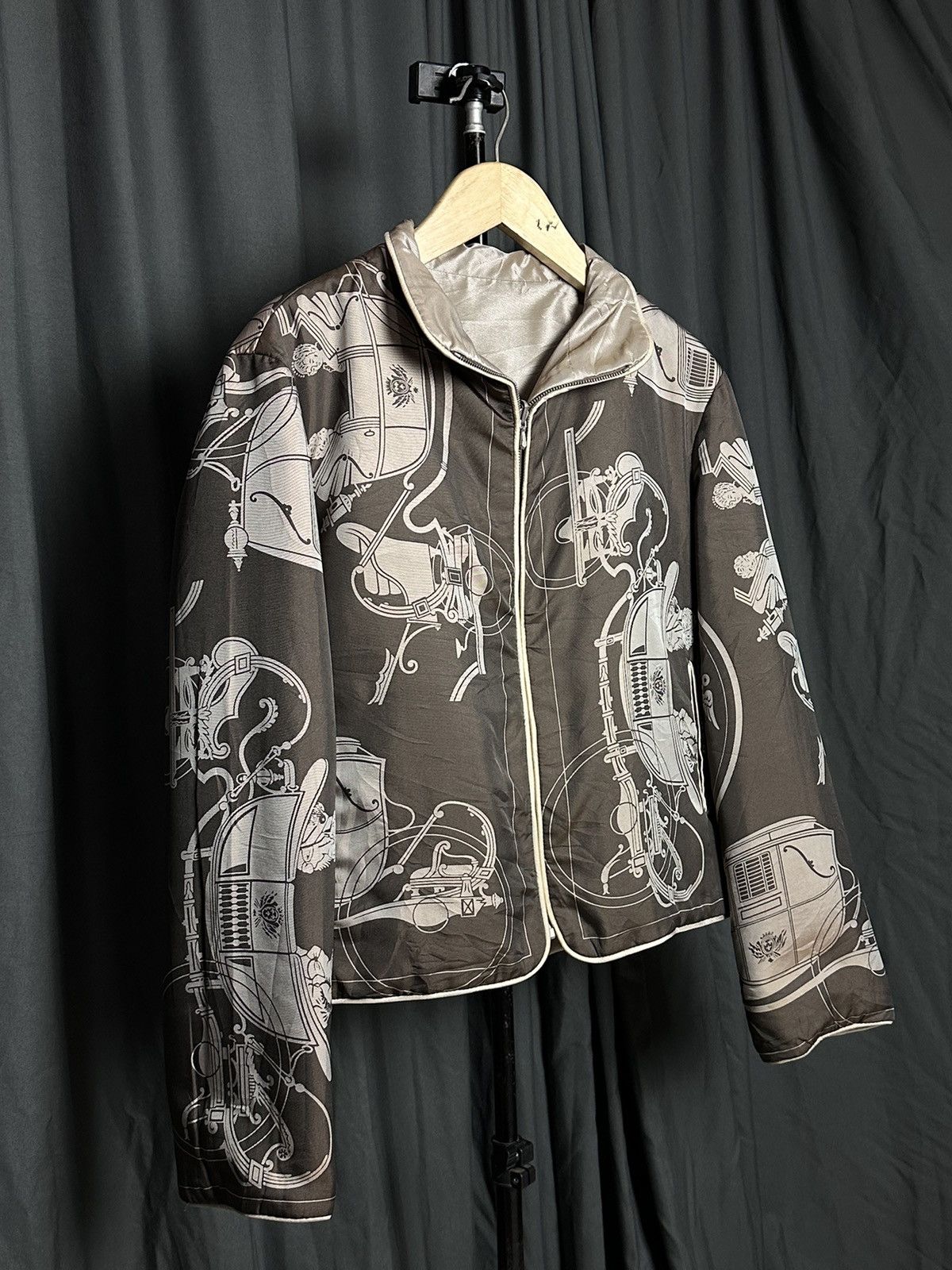 Hermes Vintage Hermes Ex Libris Reversible Silk Scarf Print Jacket ...