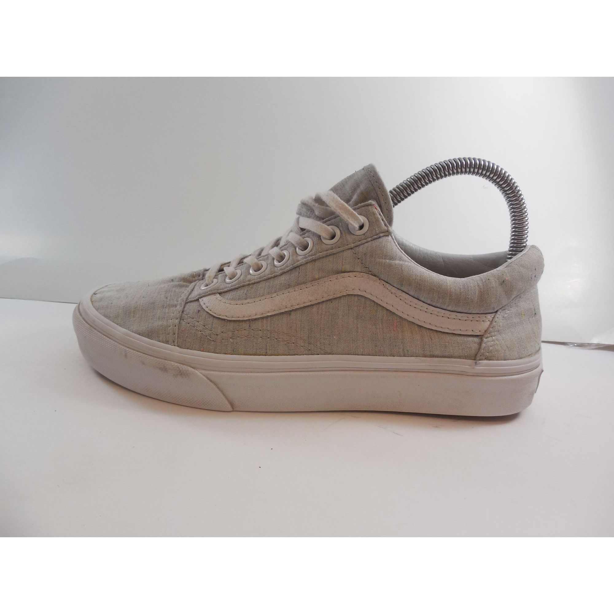 Vans Vans Off The Wall Sneakers Women Sz 7 Canvas Gray Lace Up | Grailed