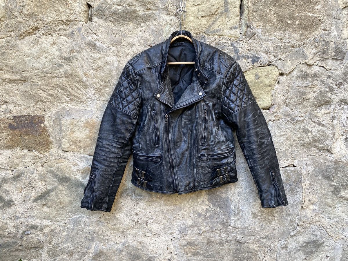 Genuine Leather × Leather Jacket × Vintage Rare Vintage 80s Distressed ...