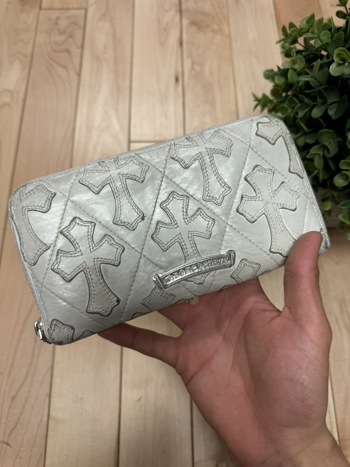 Chrome Hearts Chrome Hearts ‘Multi Cross’ White Leather Long Wallet ...
