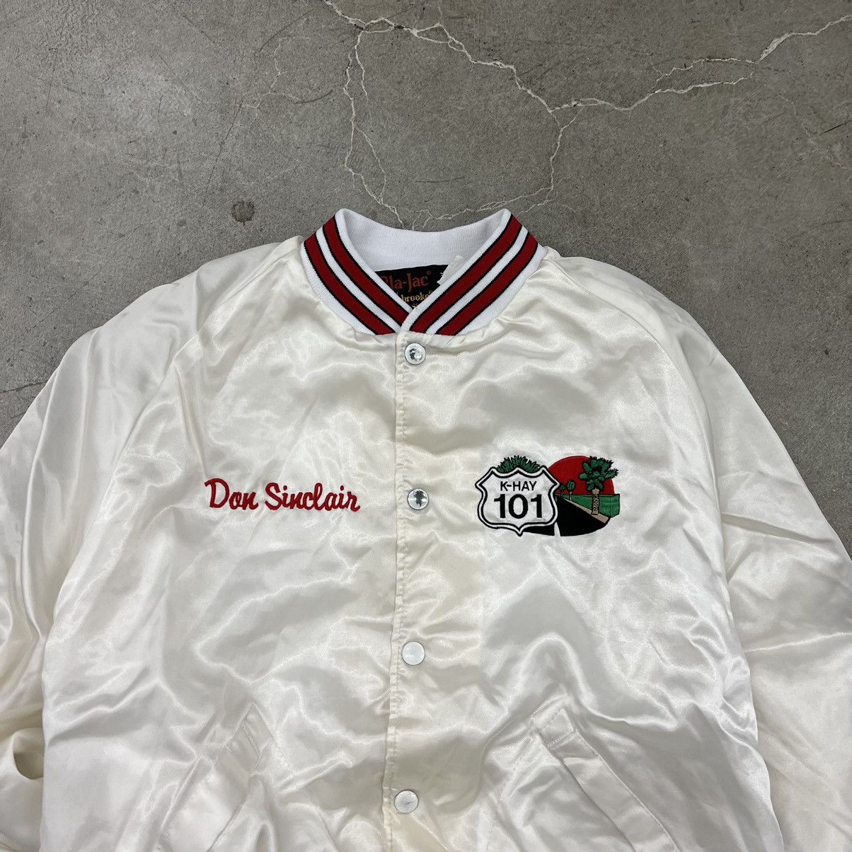Vintage 80s Sinclair satin varsity embroidered made usa dunbrooke | Grailed