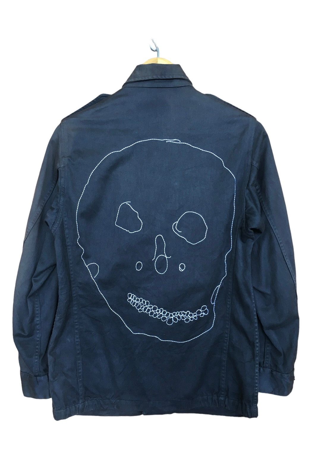 Roar × roarguns Pleasure Principle Skull Embroidered Black Faded Jacket ...