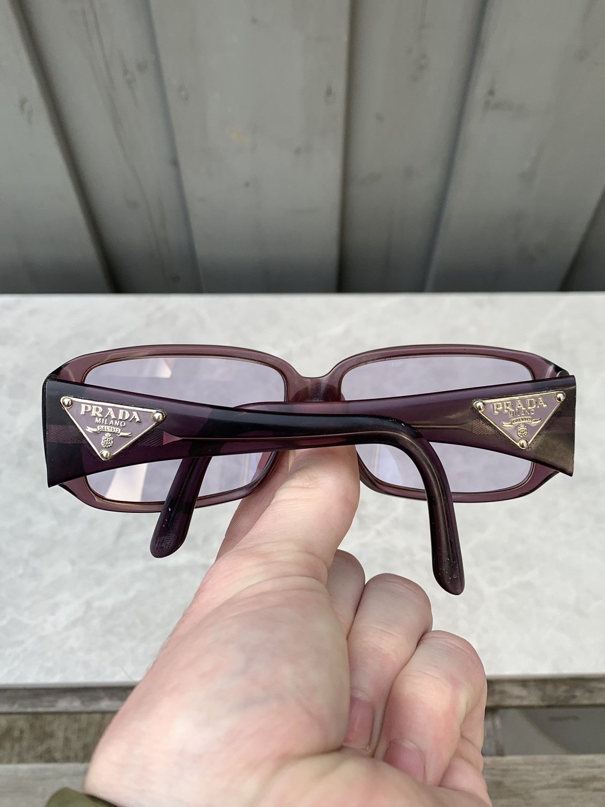 Prada × Streetwear × Vintage Vintage Prada Sunglasses Triangle Logo ...