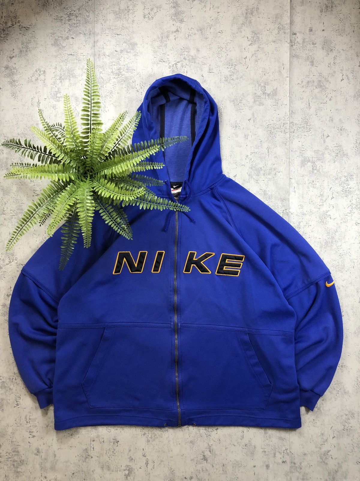 Nike × Streetwear × Vintage 90’s NIKE RETRO BIG LOGO ZIP HOODIE Y2K ...