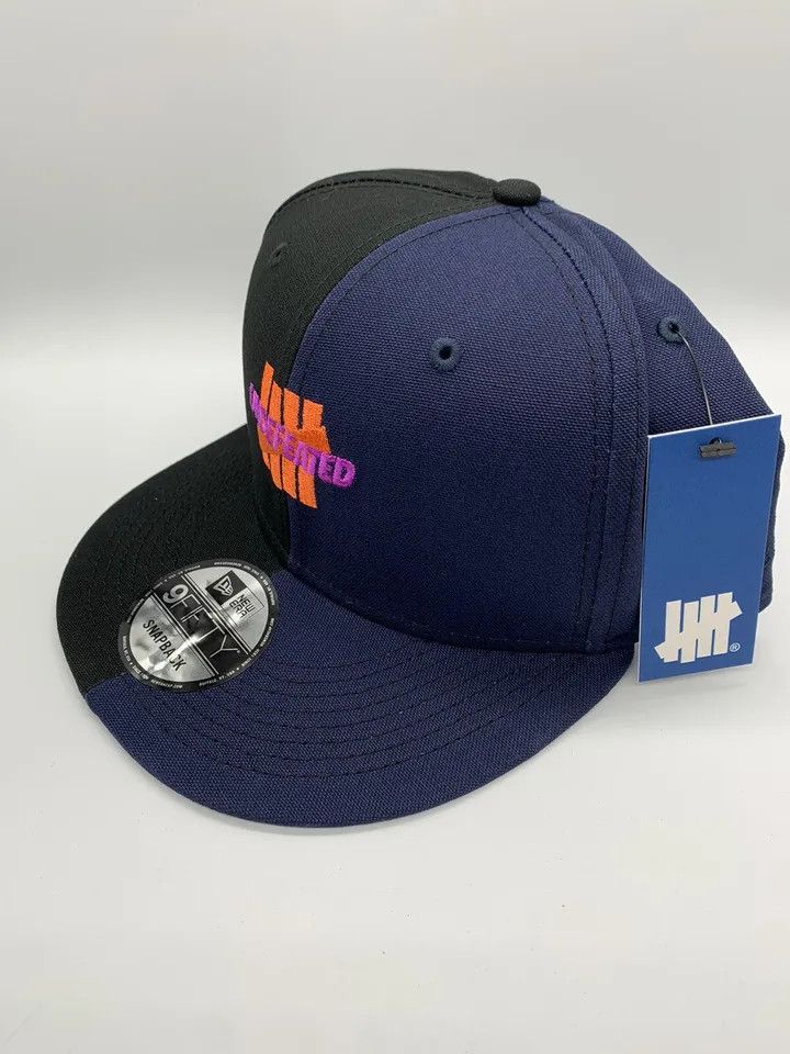 New Era × Undefeated Undefeated Split Black/Blue 9Fifty New Era Hat ...