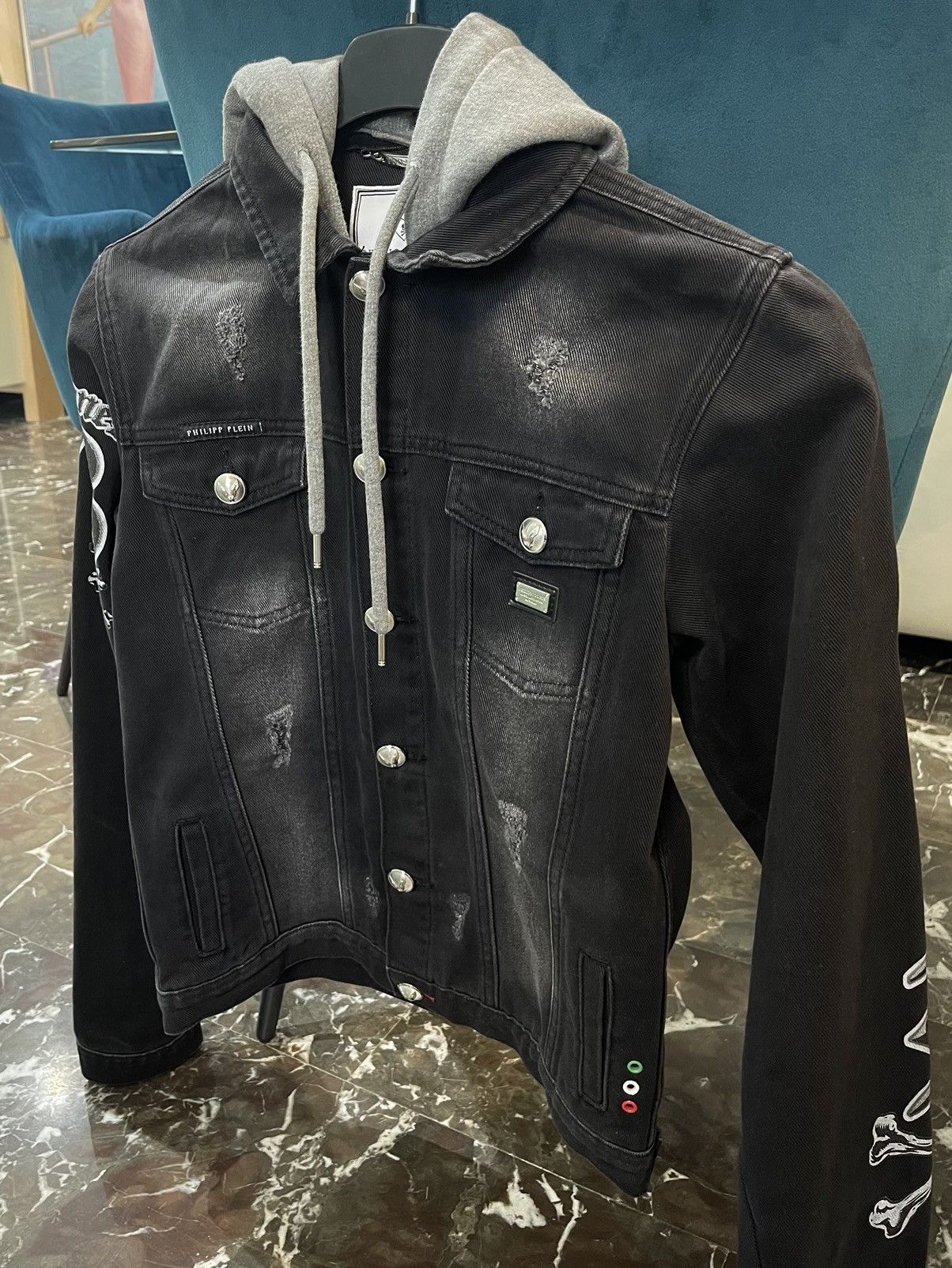 Philipp Plein × Vintage PHILIPP PLEIN Dust Hooded Denim Jacket | Grailed