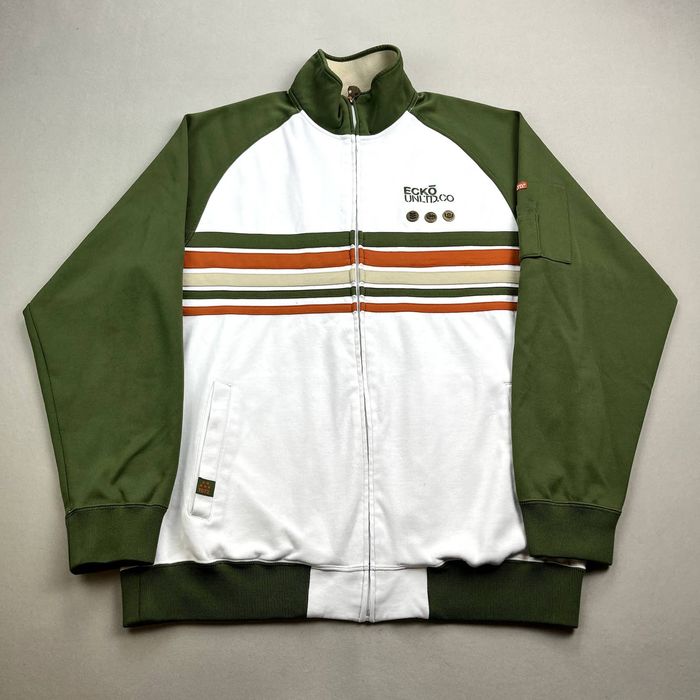 Vintage Vintage Ecko Unltd Track Jacket Large Green Full Zip Hip Hop ...