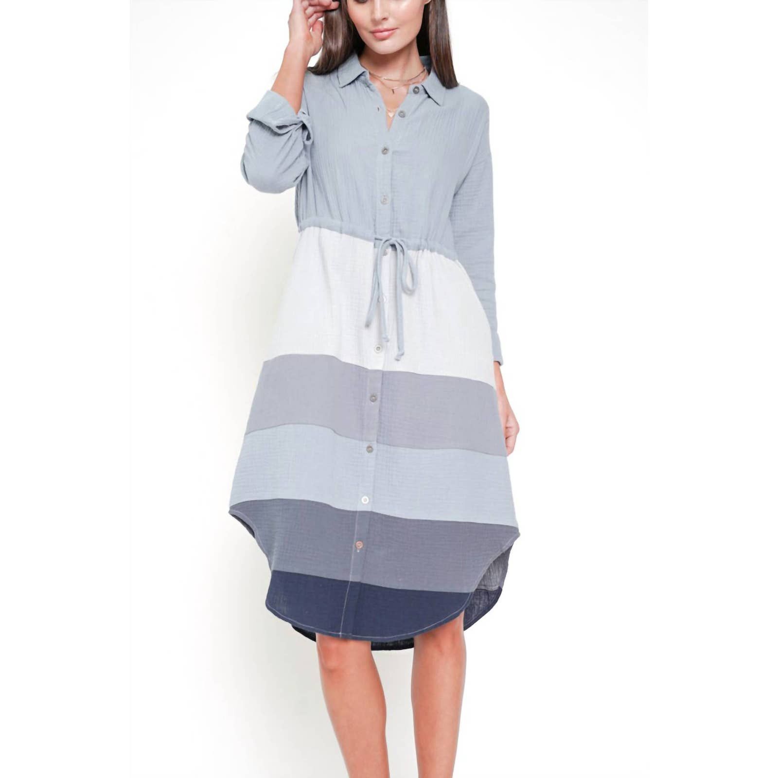 Designer MYSTREE Colorblock Dress In Blue Mix | Grailed