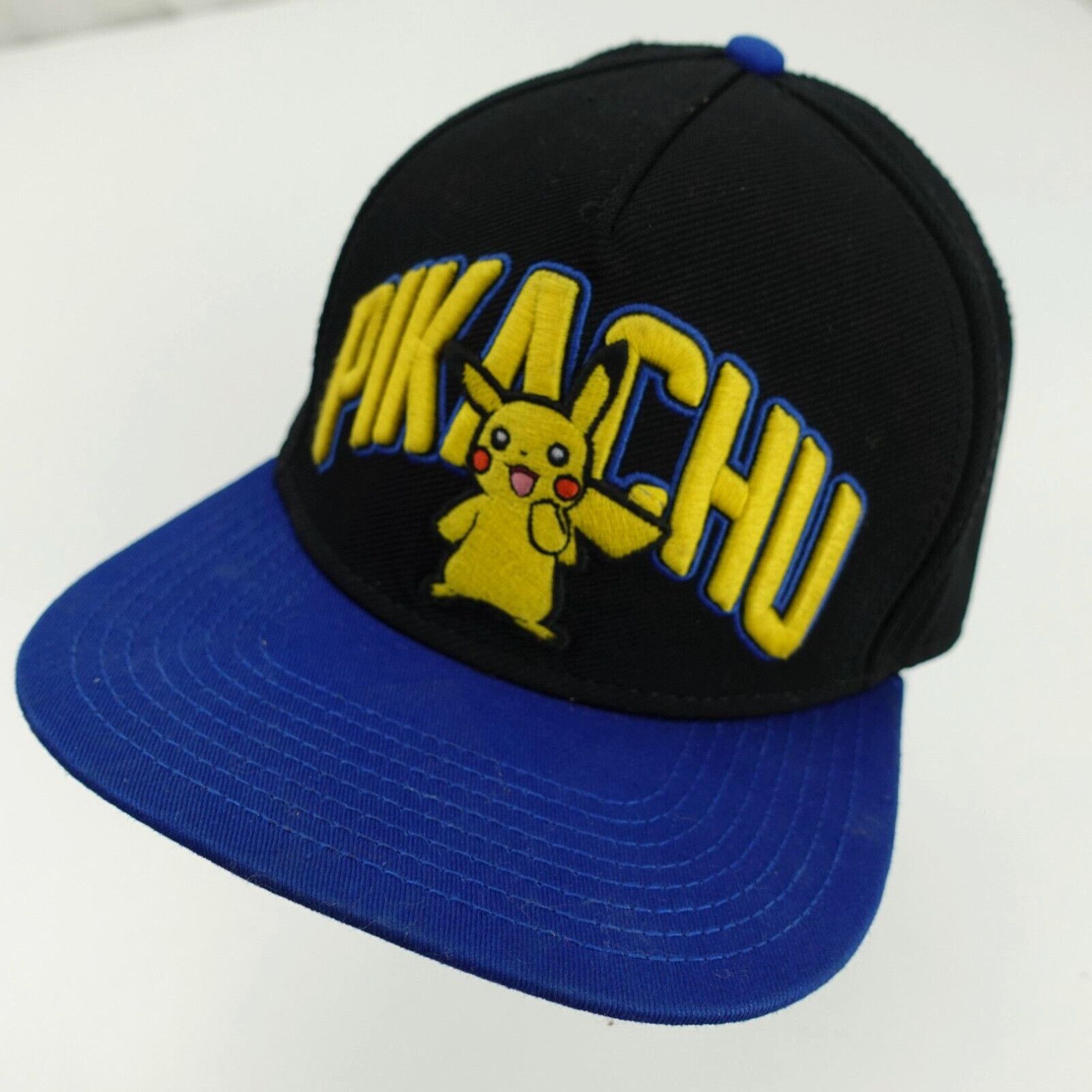 Vintage Pickachu Pokemon 2016 Ball Cap Hat Snapback Baseball Black Blue ...