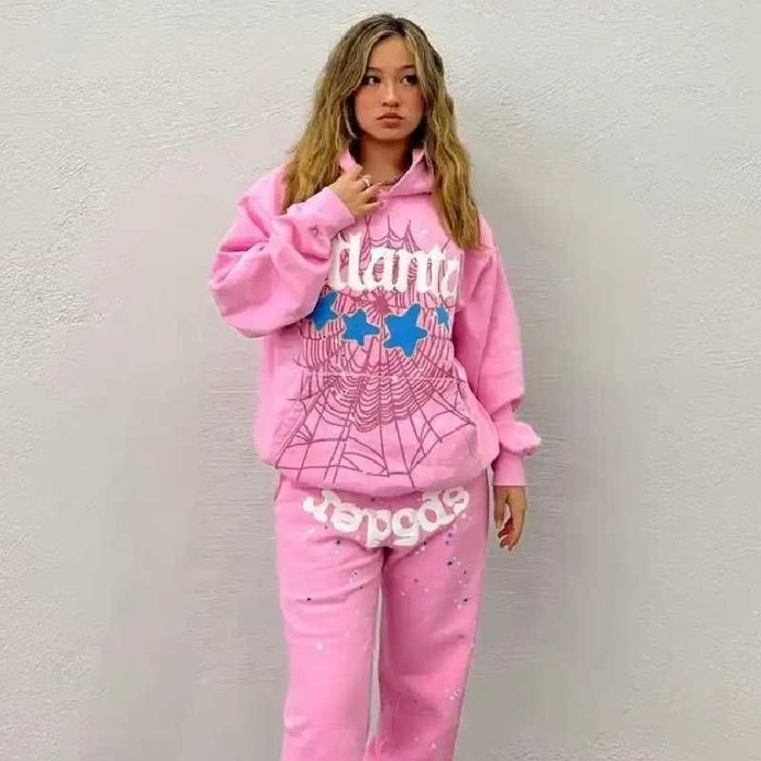 Designer SP5DER Pink Atlanta Star Web Sweatpants Spider Worldwide | Grailed