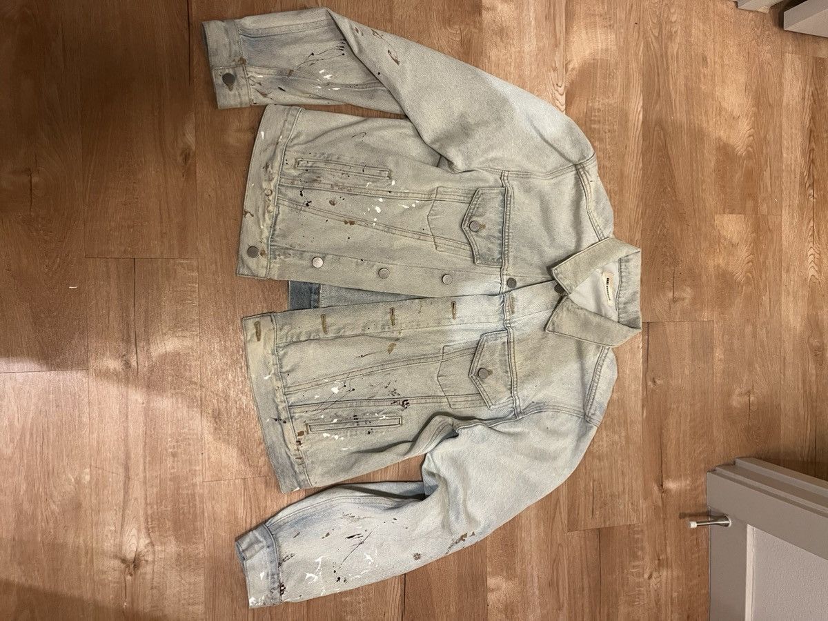 Bare Knuckles Bare Knuckles Paint Splatter Denim Jacket Light Wash ...