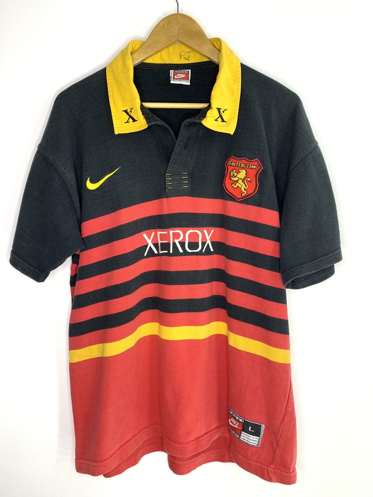 Jersey × Nike × Vintage 90’ Nike Gauteng Lions Rugby Team Jersey L Size ...