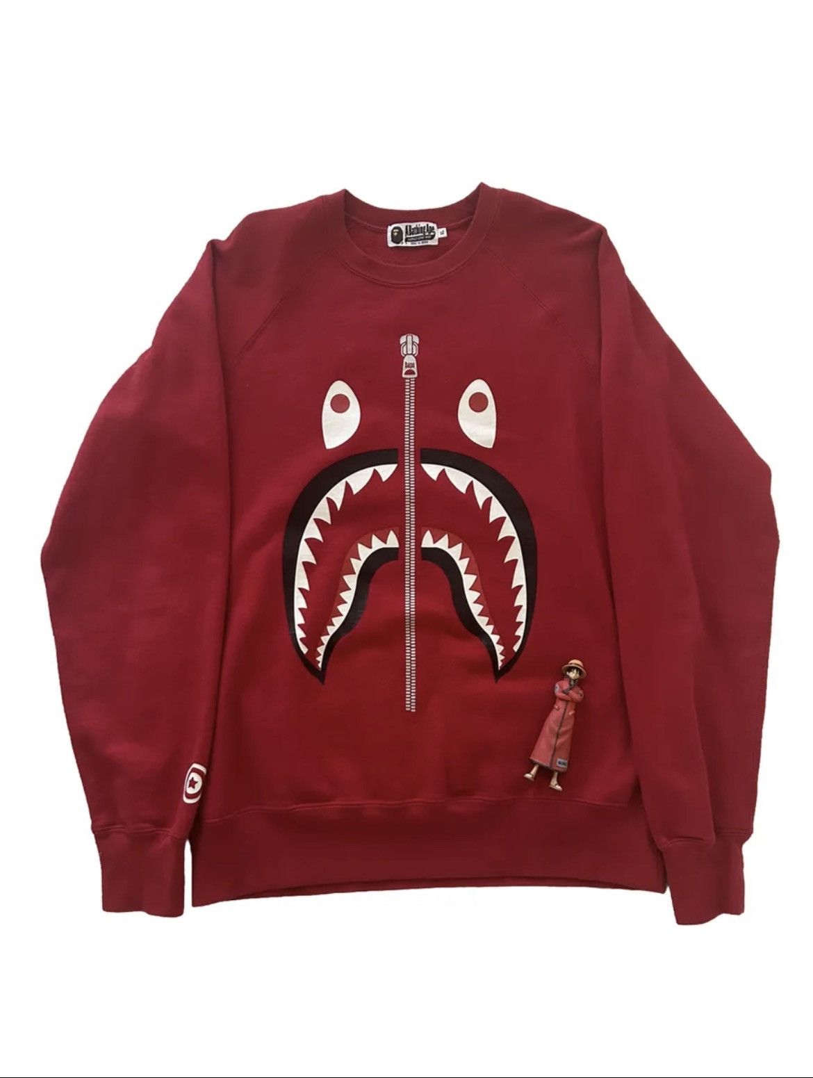 Bape Bape Shark WGM Crewneck (RED) | Grailed