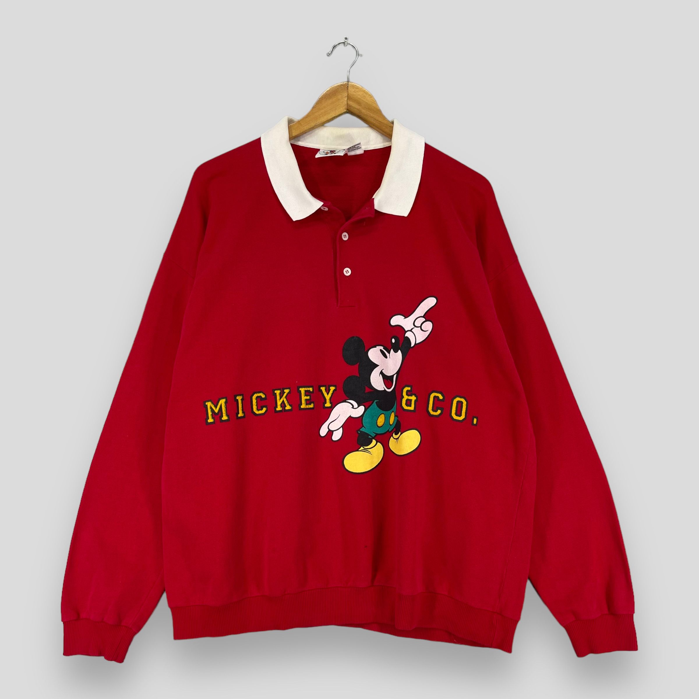 Vintage Vintage 90s MICKEY MOUSE Cartoon Spellout Polo Rugby Shirt ...