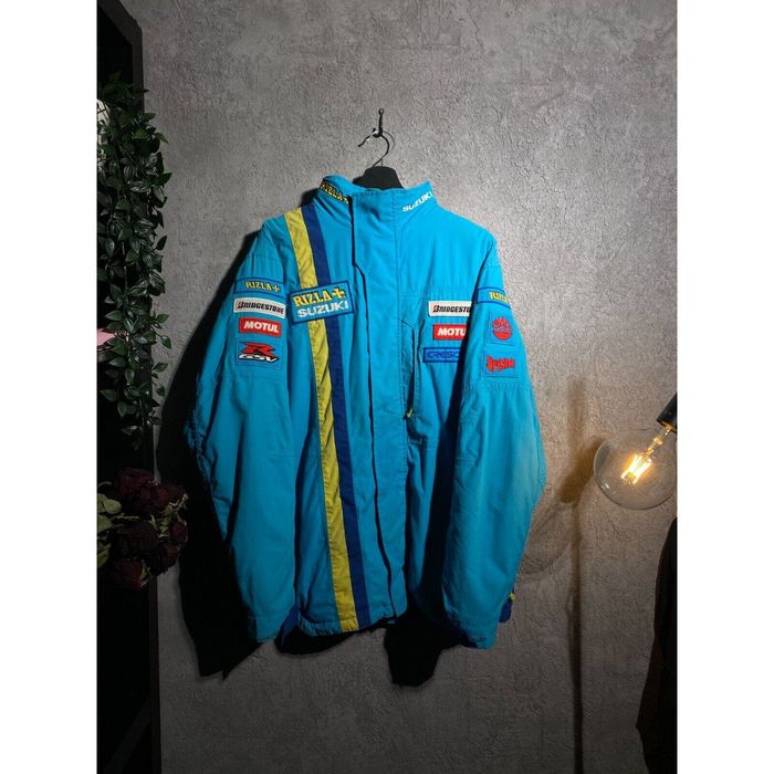 Racing VINTAGE RIZLA SUZUKI JACKET SIZE L RARE BLUE TURQUOISE | Grailed