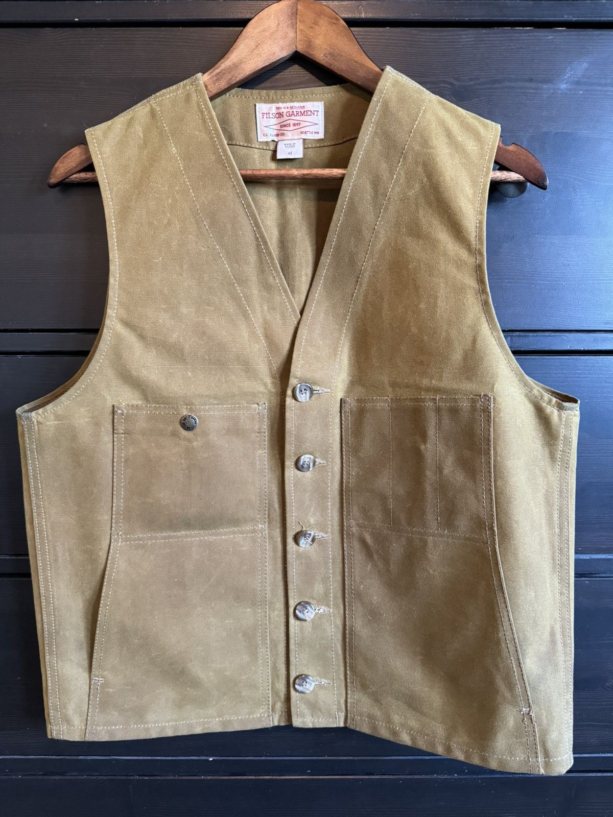 Filson Filson “made in Seattle” OIL TIN CLOTH VEST | Grailed