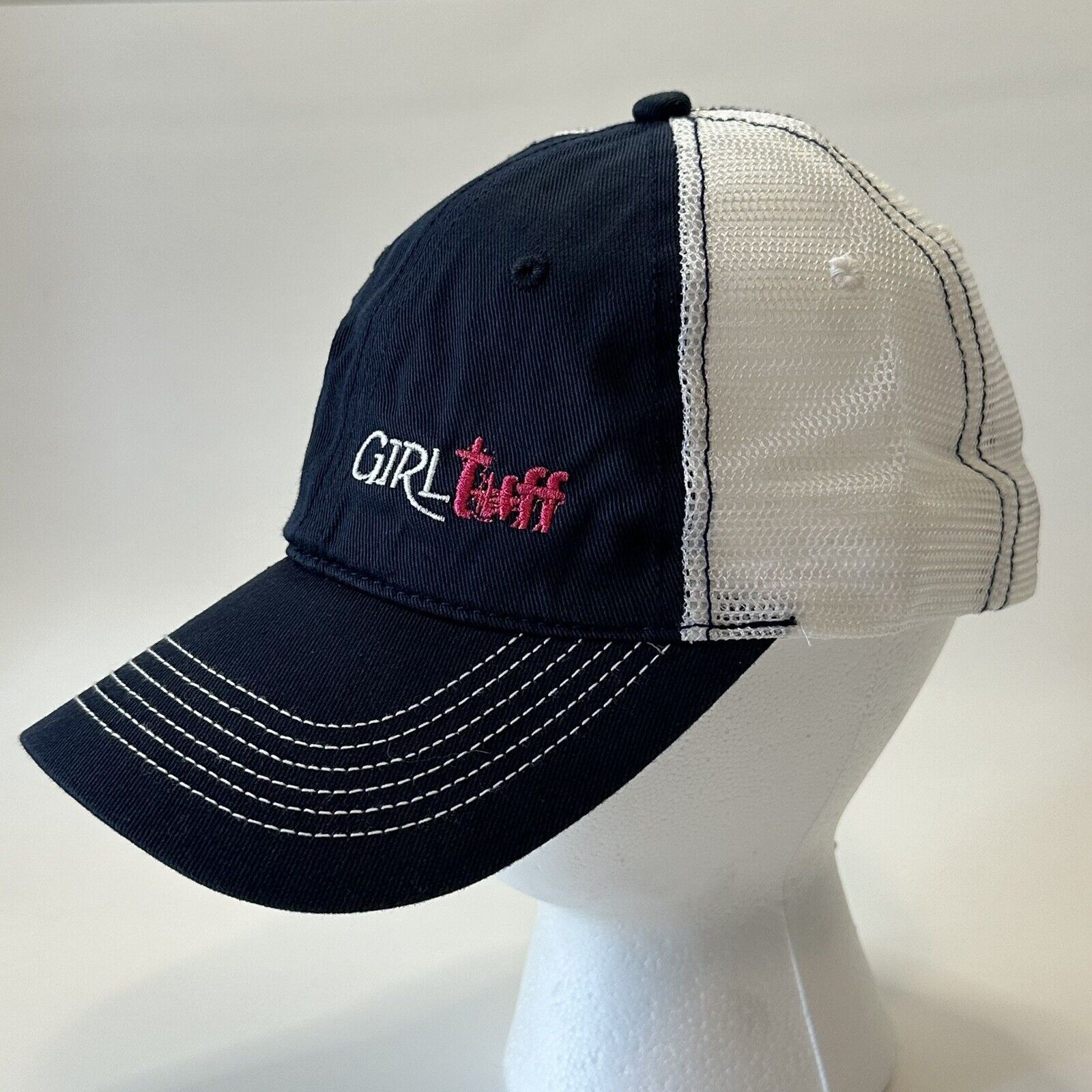 Other Girl Tuff Cap Hat NavyBlue Embroidered Skull Logo Adjustable ...