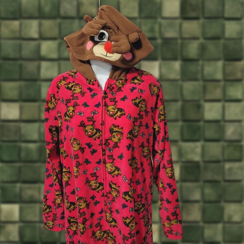 Joe Boxer VINTAGE Joe Boxer Reindeer Footed Pajamas Sleeper Costume ...