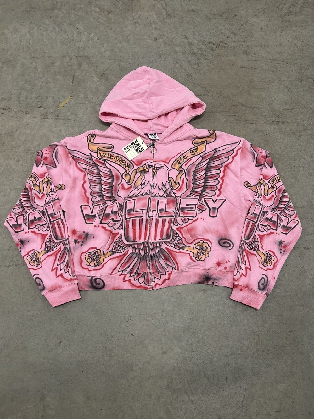 Vale Vale Forever Valley Dreams Pink Dipset Flag Zip Up Hoodie | Grailed