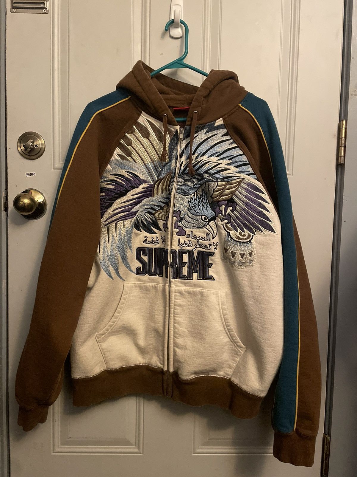 Supreme Supreme Falcon Raglan Zip up Hoodie | Grailed