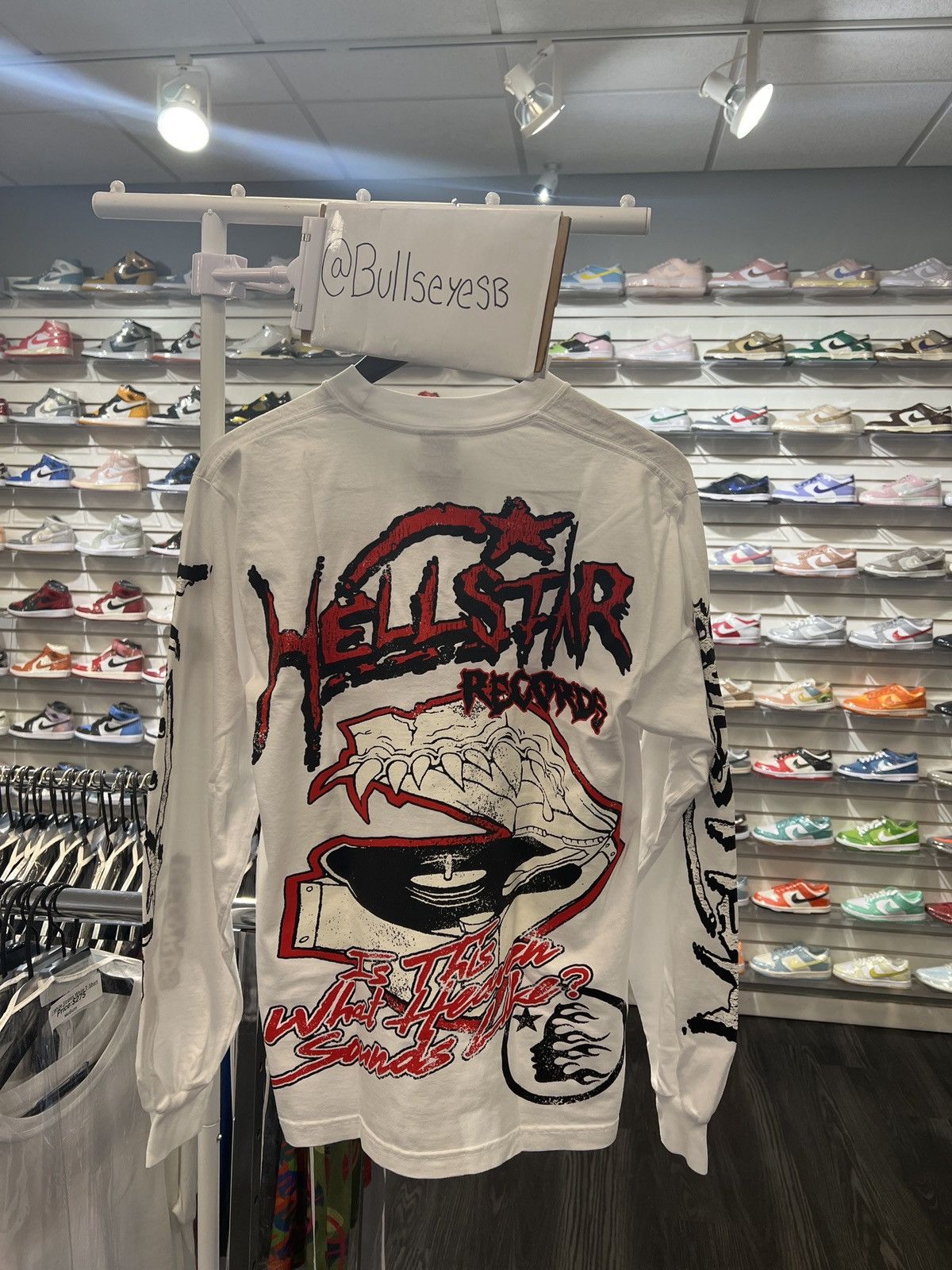 HELLSTAR Hellstar Studios Records Longsleeve White T-Shirt | Grailed