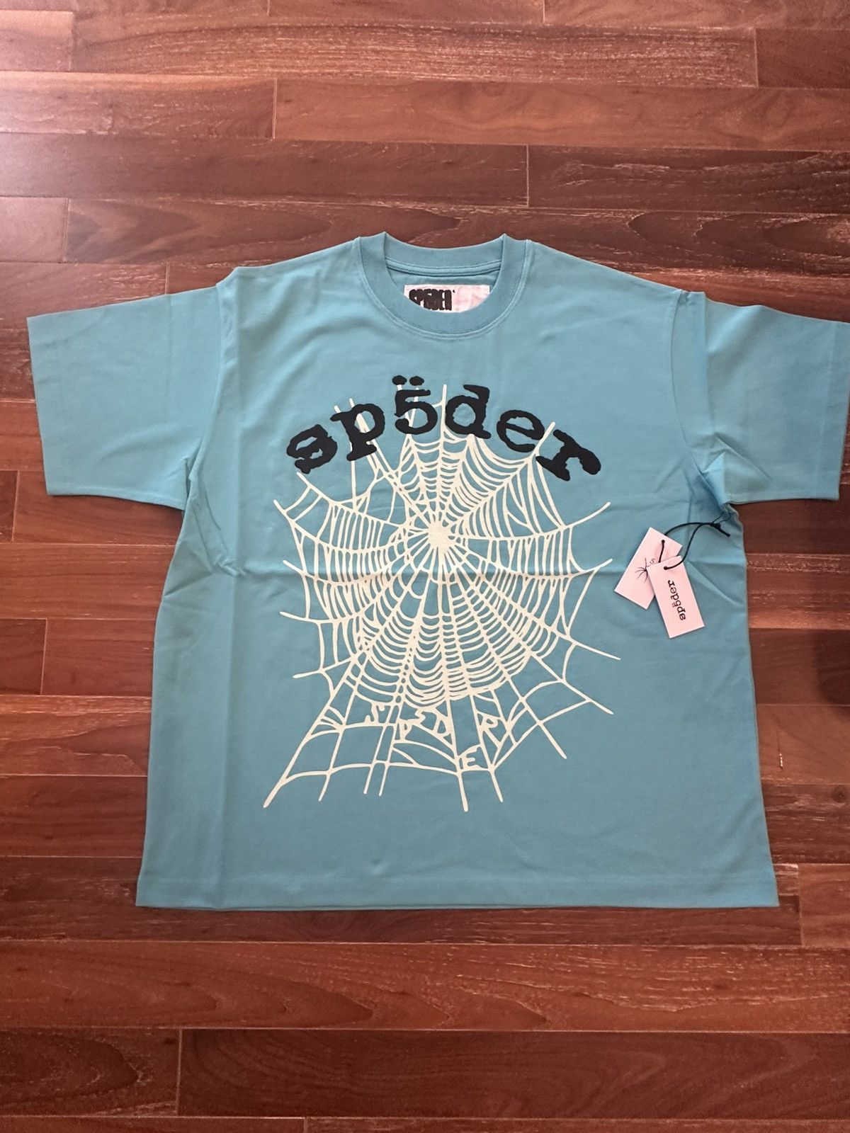 Sp5der Spider OG Web V2 cyan/black Tee | Grailed