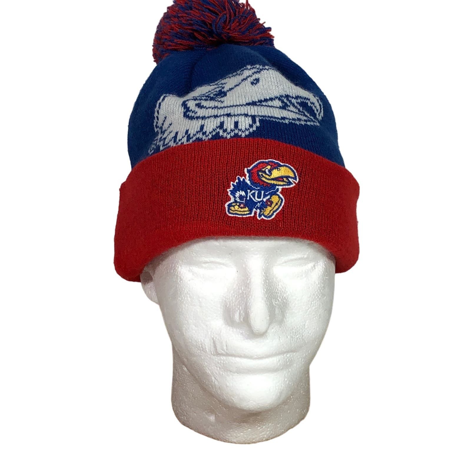 Top Of The World KU Knit Hat Kansas University Jayhawk Pompom Stocking ...