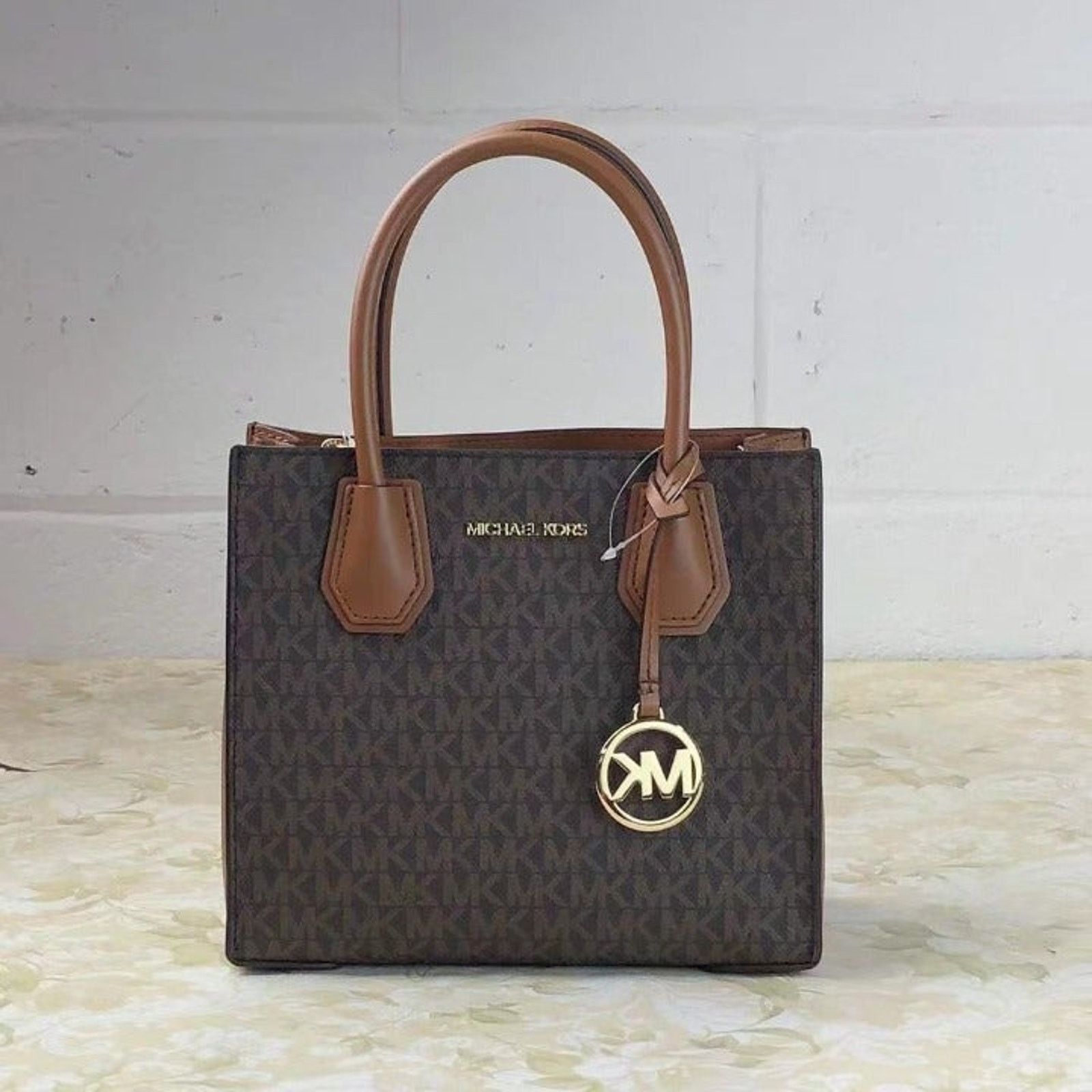 Michael Kors MICHAEL KORS MERCER MD MESSENGER SATCHEL BAG MK BROWN SIG ...